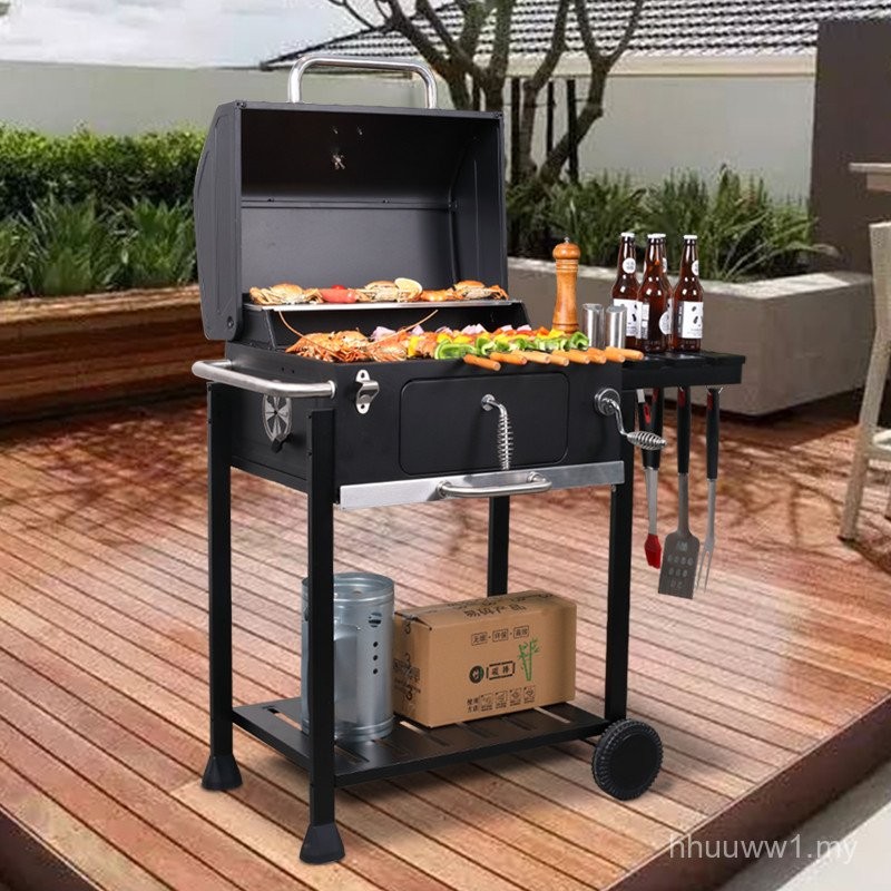 Luo Mo Ding Isi Rumah Arang BBQ Grill Villa Patio Grill Rak Tempat BBQ ...