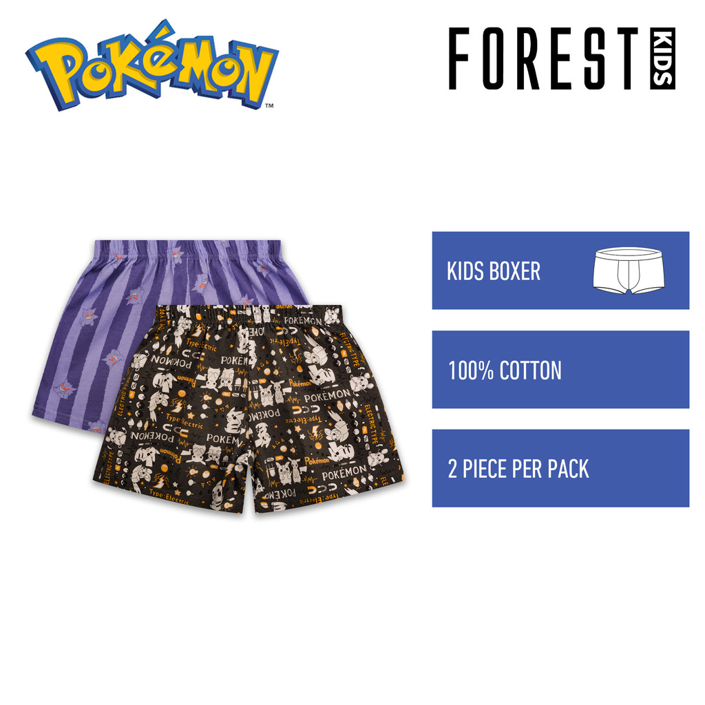 Forest Seluar Dalam Budak | Forest Pokémon Kids Cotton Boxer Short ...