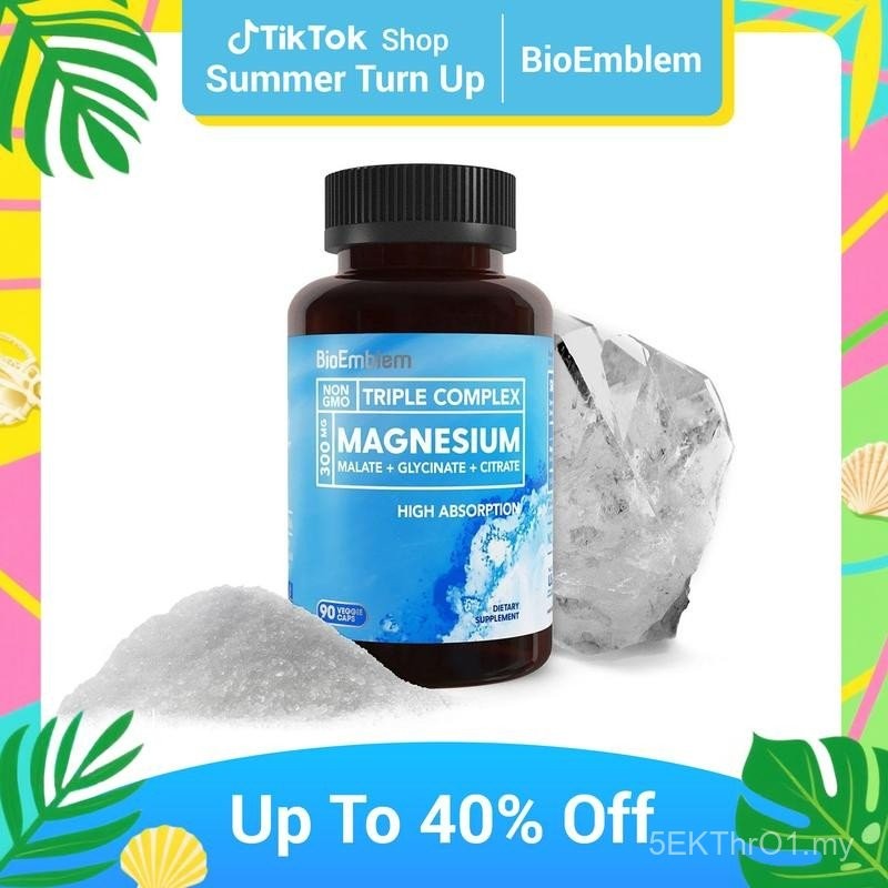 BioEmblem Triple Magnesium Complex | 300mg of Magnesium Glycinate, Malate, & Citrate for Muscles ...