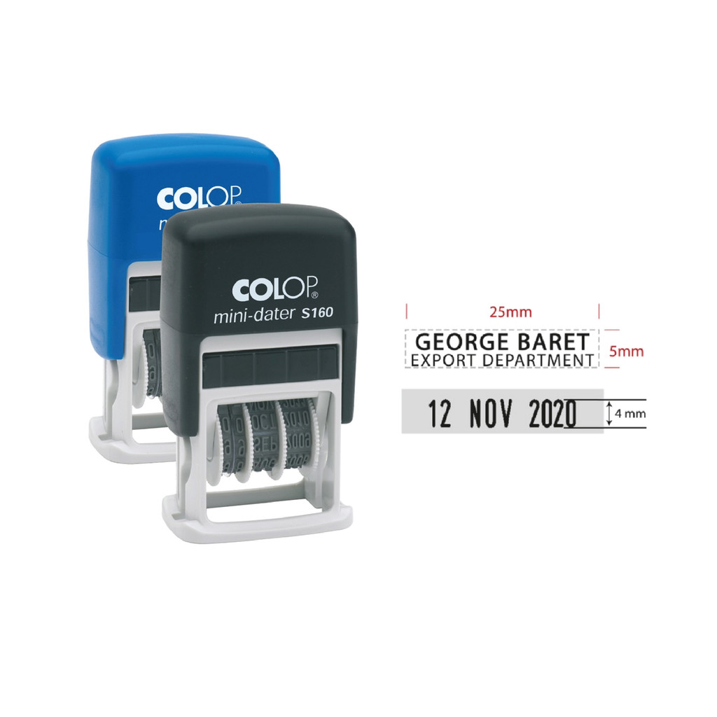 Colop S160 Self-Inking Date Stamp - Blue Ink | Shopee Malaysia