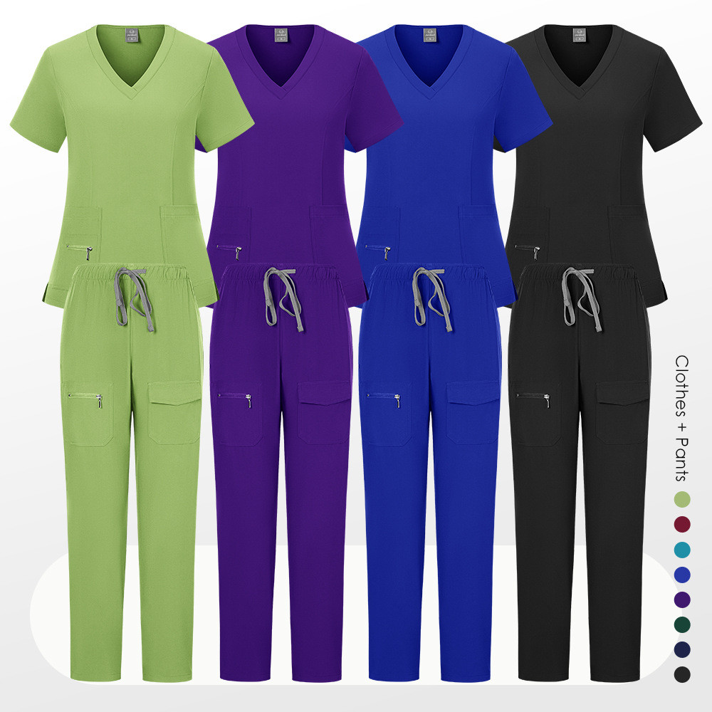 New Scrub Suit Short Sleeve Operating Room Nurse Work Clothes Pet ...