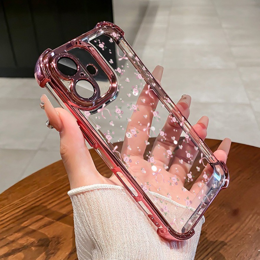 Electroplate with lens film Exquisite Pink Bow Tie Casing for Samsung Galaxy Samsung S24FE S23FE ...