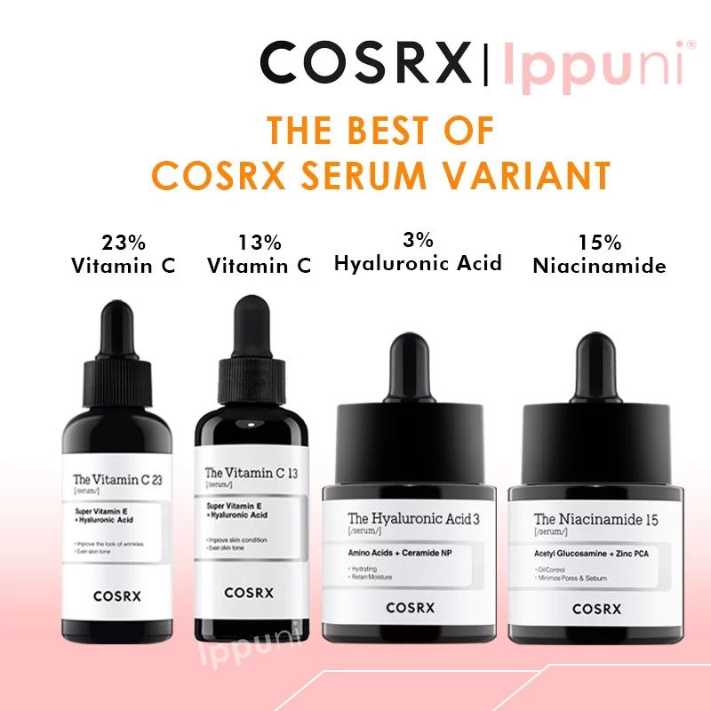 COSRX The Niacinamide 15 Serum/The Vitamin C 23 Serum /The Vitamin C 13 Serum /The Hyaluronic ...