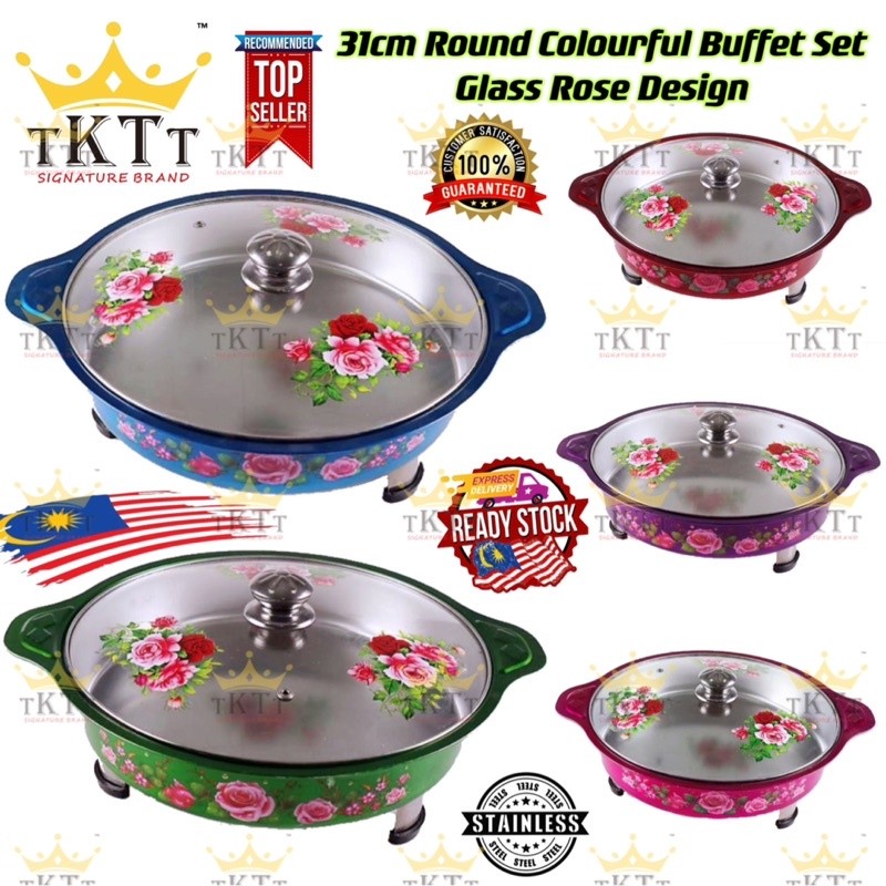 Bekas letak lauk Set buffet kaca RAYA Open House Transparent 31cm Round ...