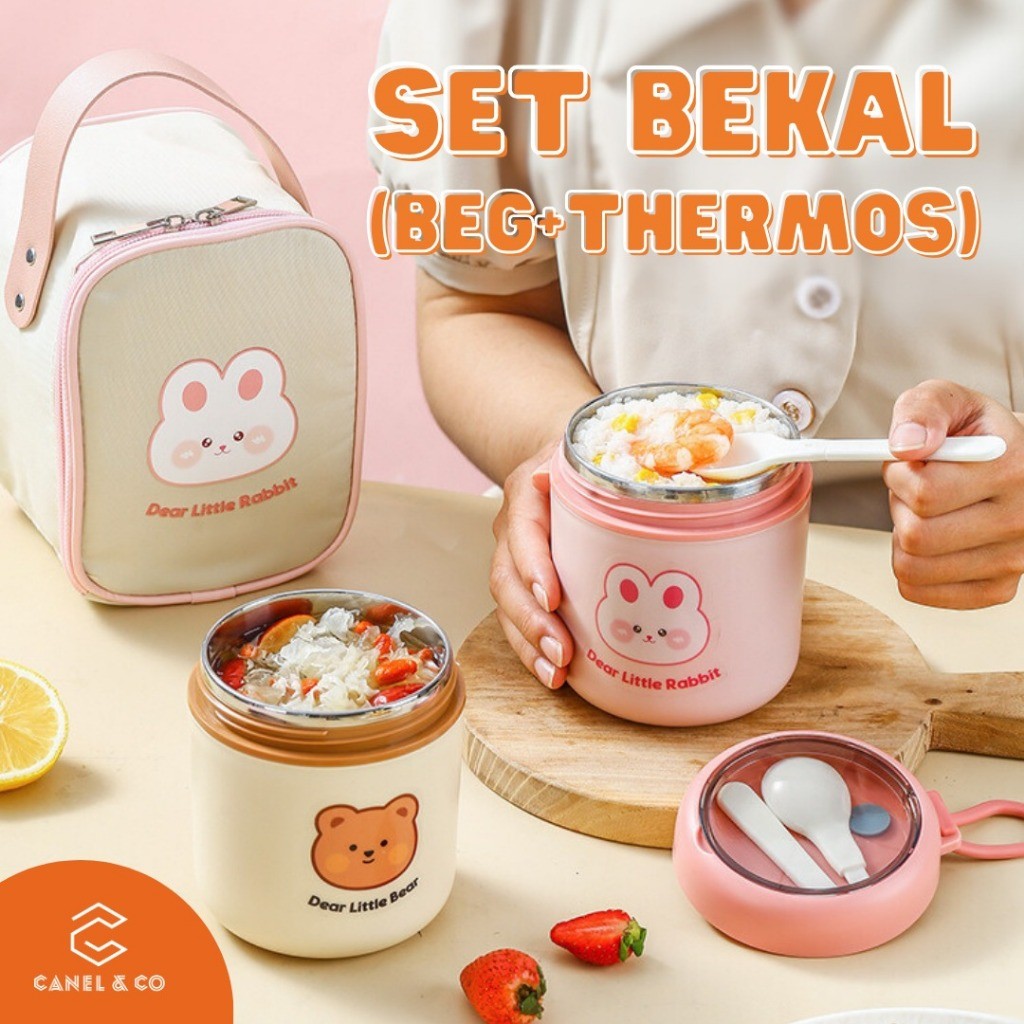 530ML Cute Thermos Flask Soup Container Porridge Warmer Food Container ...