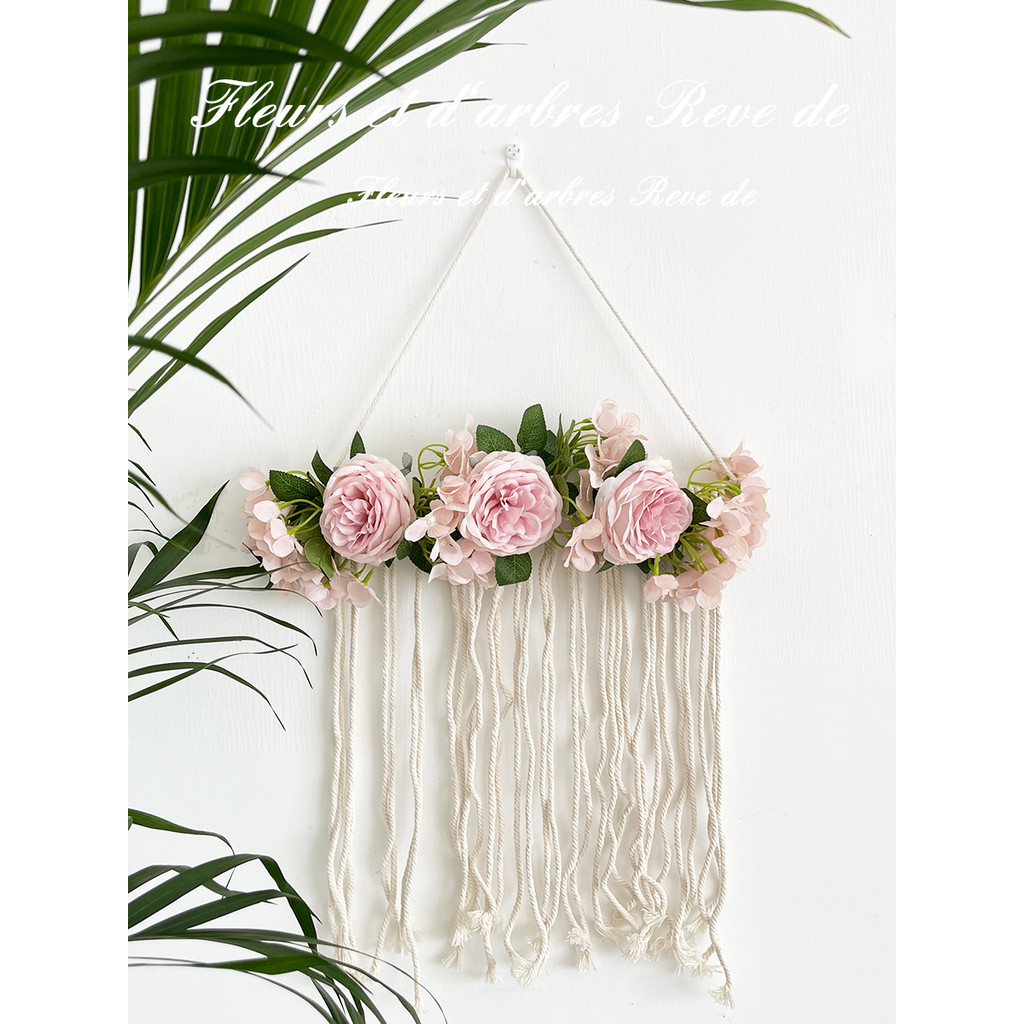 Permaidani Bohemian Rose Hydrangea Bunga Buatan Dinding Ruang Tamu ...