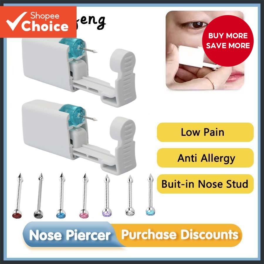 Stainless Steel Nose Piercing Gun Ear Hole Punch Tool For Ear Cartilage ...
