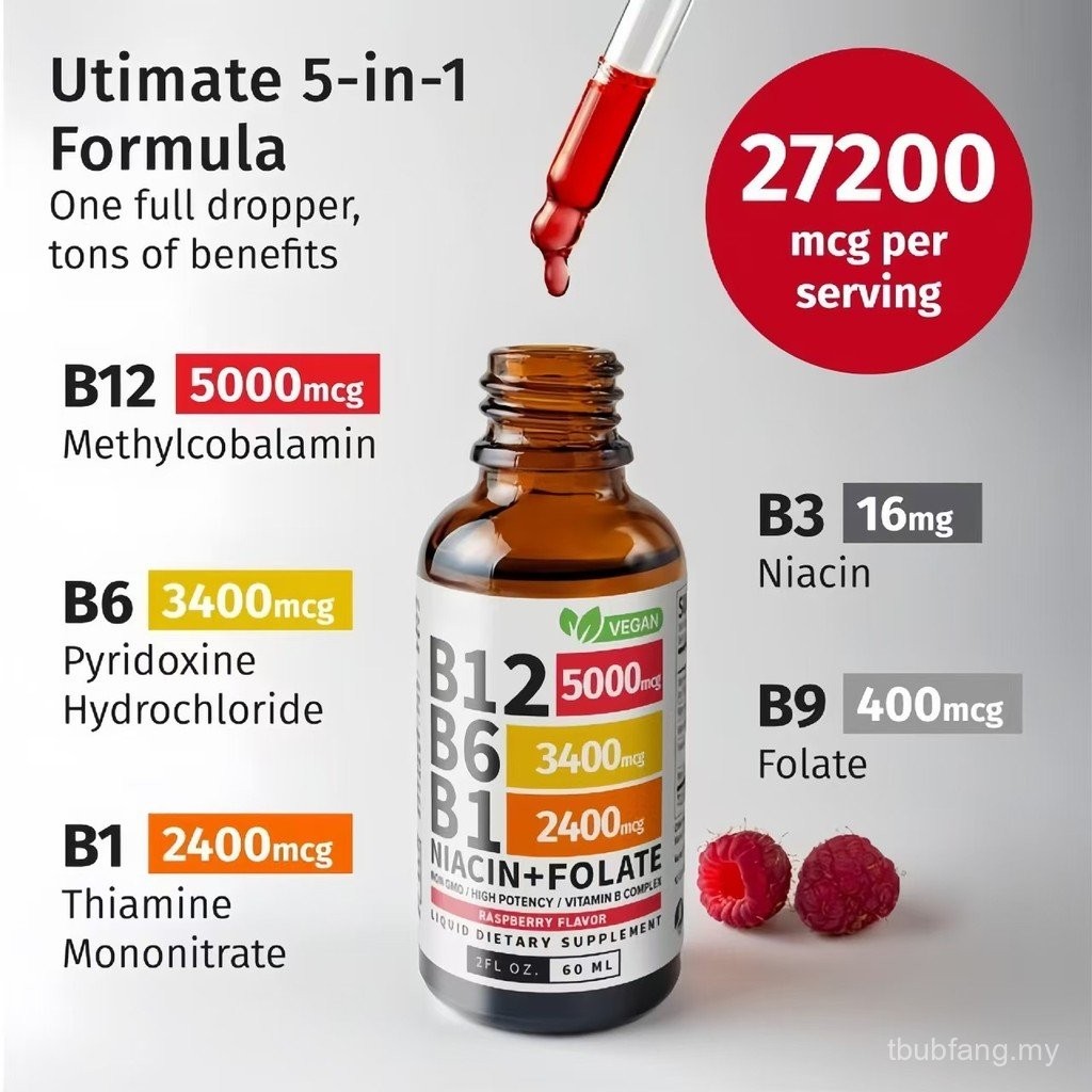 Vitamin B12 and B6 Liquid Drops,B12 Sublingual Vitamins B Complex - B ...