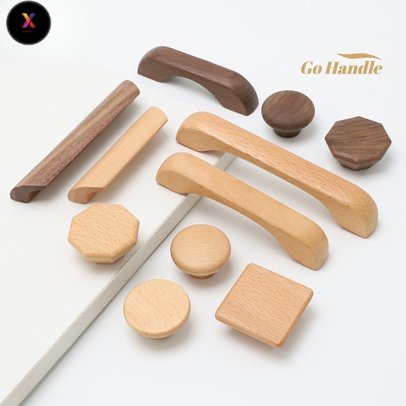XS Wooden Handle Cabinet Handle Drawer Knob Solid Wood Handle Closet ...