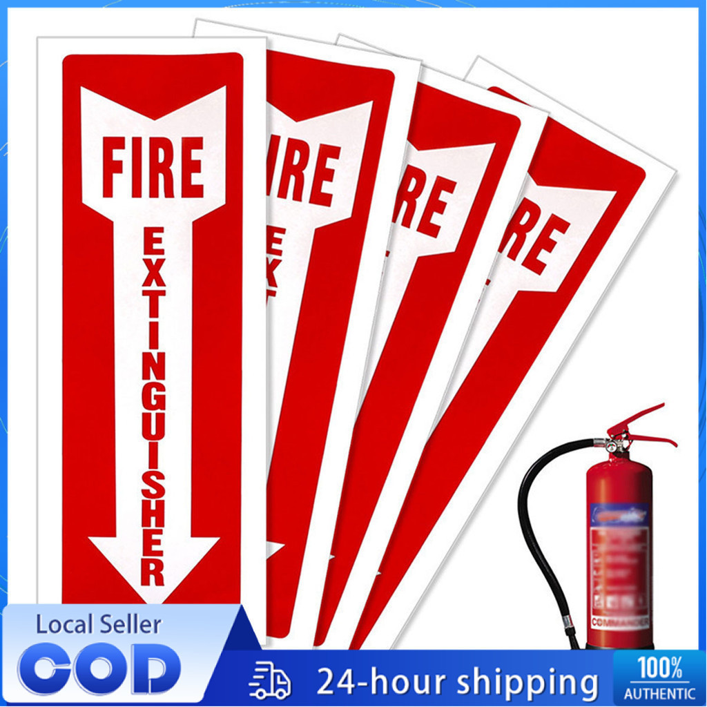 Fire Extinguisher Sticker Sign 30.5*10.5cm PVC Self Adhesive Waterproof ...