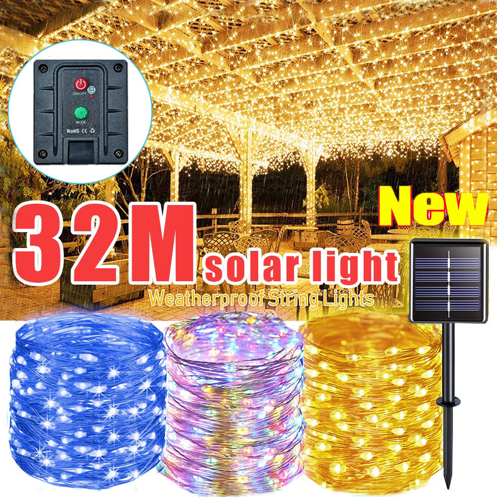 Solar Lights Raya LED Fairy String Lights Waterproof 8 Modes LED Solar ...