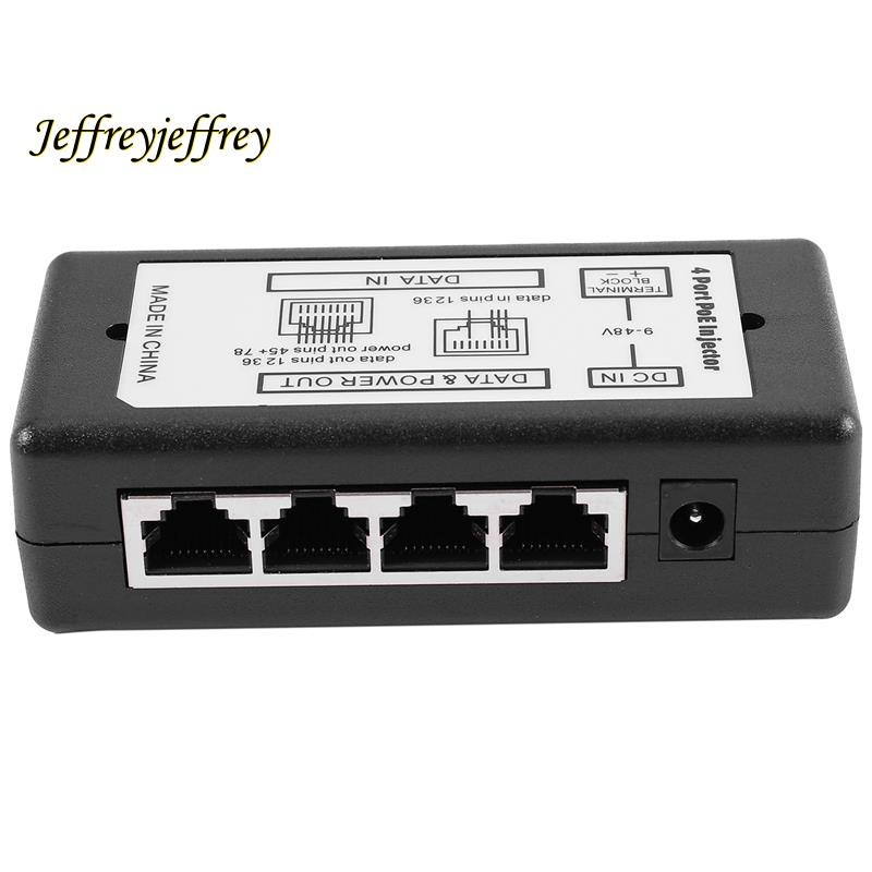 4 Port Poe Injector Poe Power Adapter Ethernet Power Supply Pin 4,5 ...