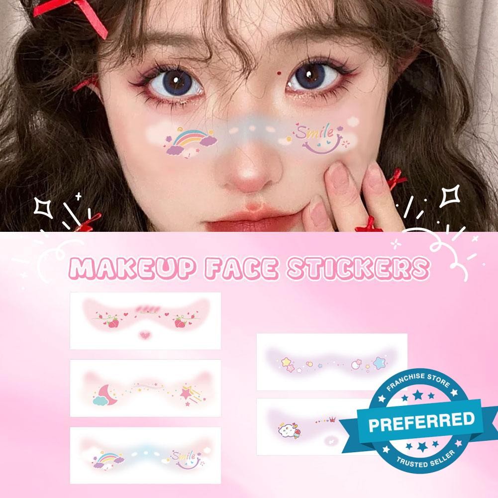 Daily Cartoon Face Stickers One Time Temporary Stickers For Holiday ...