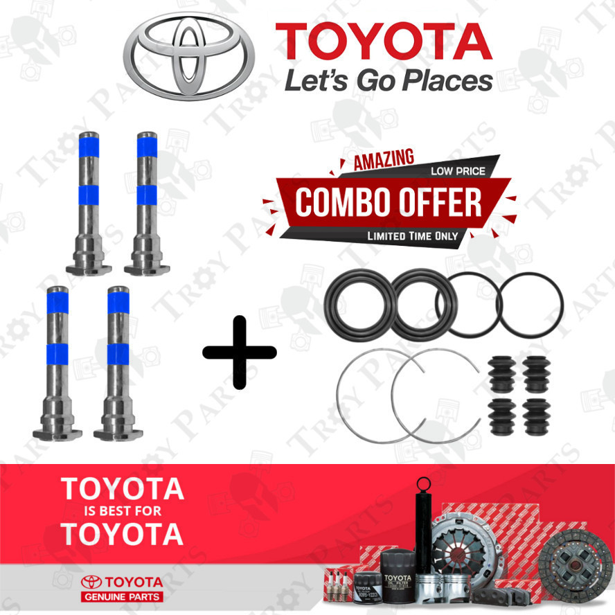 Toyota Front Disc Brake Caliper Guide Pin Bolt / Repair Kit (Full Set ...