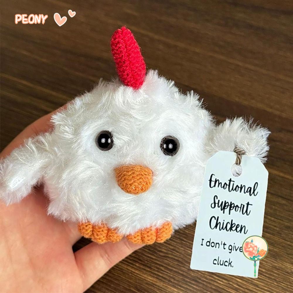 PEONY-HOME Positive Knitting Chicken Doll, Cartoon Cute Emotional ...