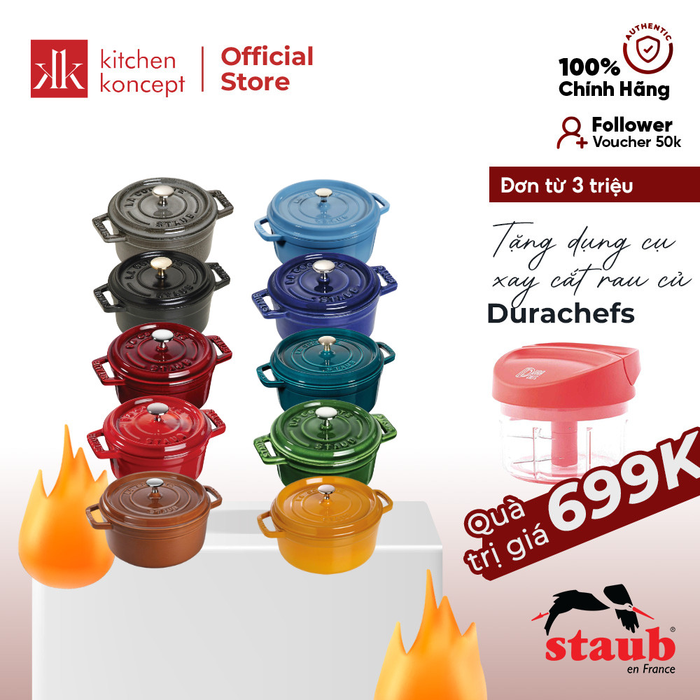 Staub - Luxury high-end round cast iron pot - 10cm (many colors ...