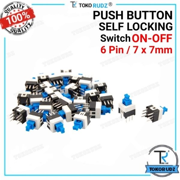 Switch Push Button ON OFF Self Lock 6 Pin Kaki 7x7 mm Saklar Tombol | Shopee Malaysia