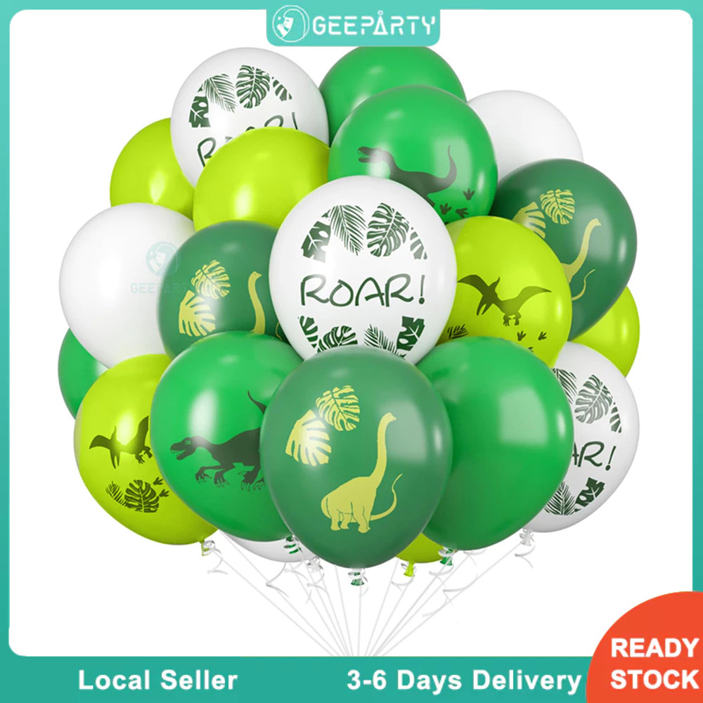 GeeParty 42pcs Pteranodon Dinosaur Balloon Set Green Balloon for Kids Boy Birthday Party ...