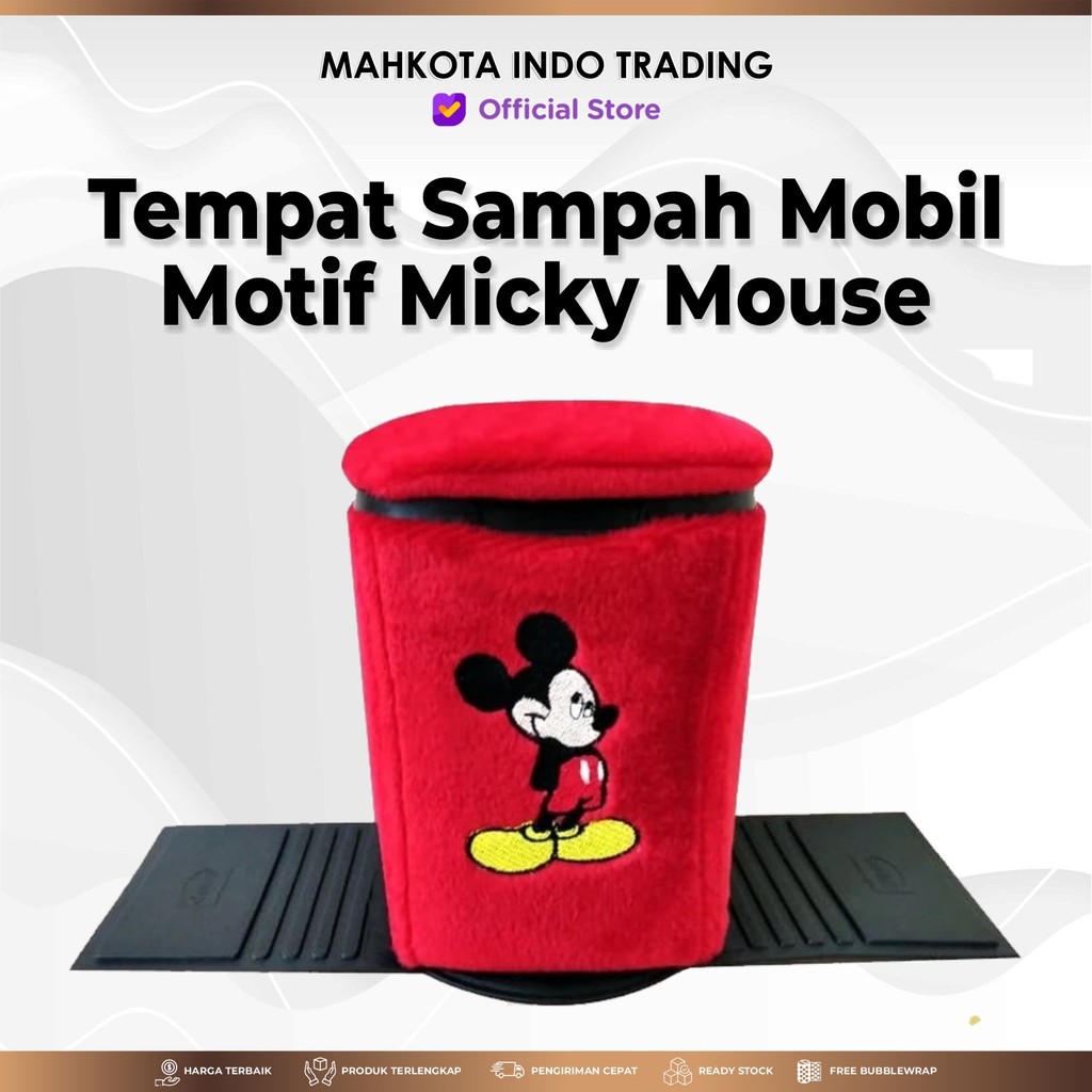 Mickey Mouse Car Trash Can - Mickey Character Car Trash Can | Shopee ...