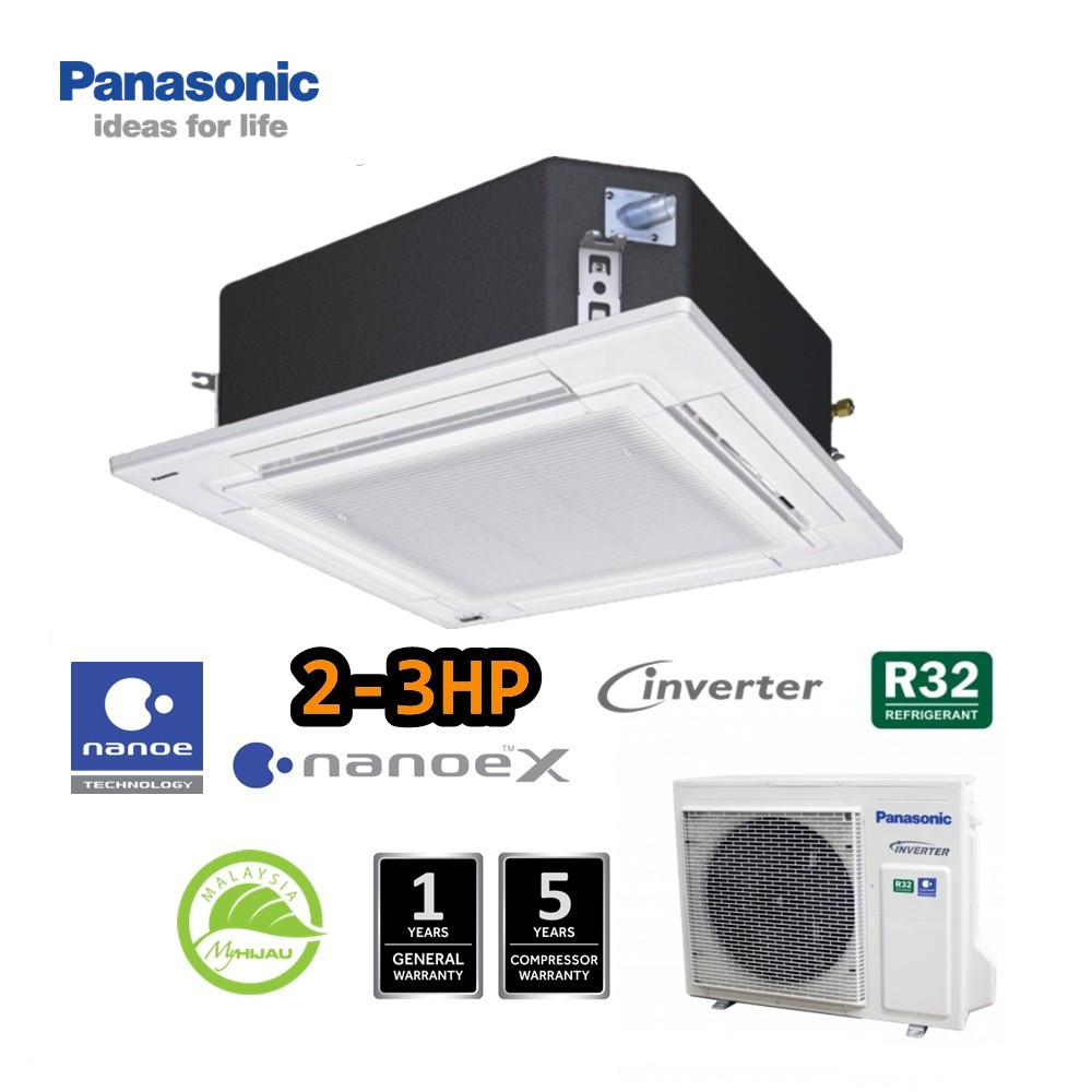 NEW PANASONIC R32 2HP - 3HP Inverter Nanoe-X 4-WAY Ceiling Cassette NX ...