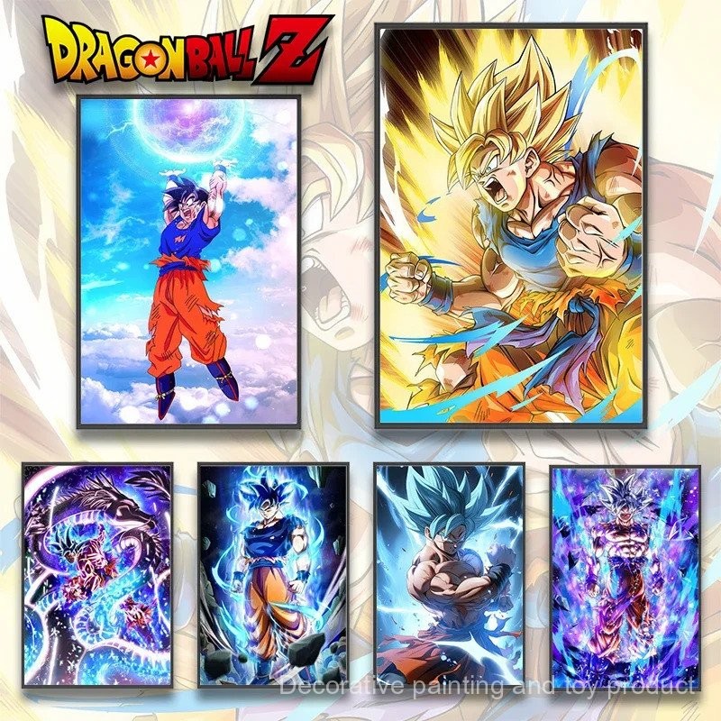 Dragon Ball Poster Self-adhesive Goku Mural Kakarot Anime Super Saiyan ...