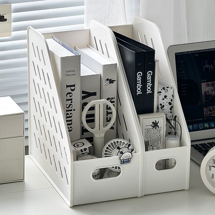 Book Stand Shelf File Rack Desktop Book Storage Box Desk Bookshelf ...