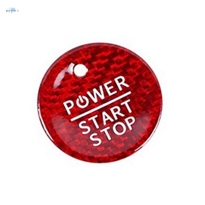 Car Start Stop Button Real Carbon Fiber Sticker Push Button Cover for ...