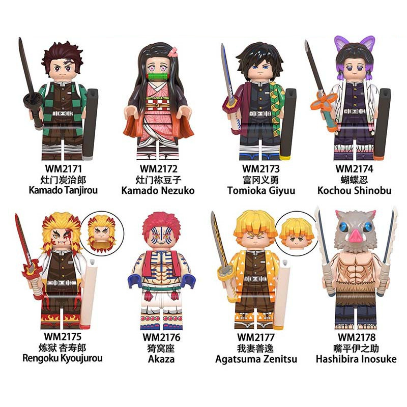 Compatible with Lego Demon Slayer Anime Series Tanjiro Zuipei Inosuke ...