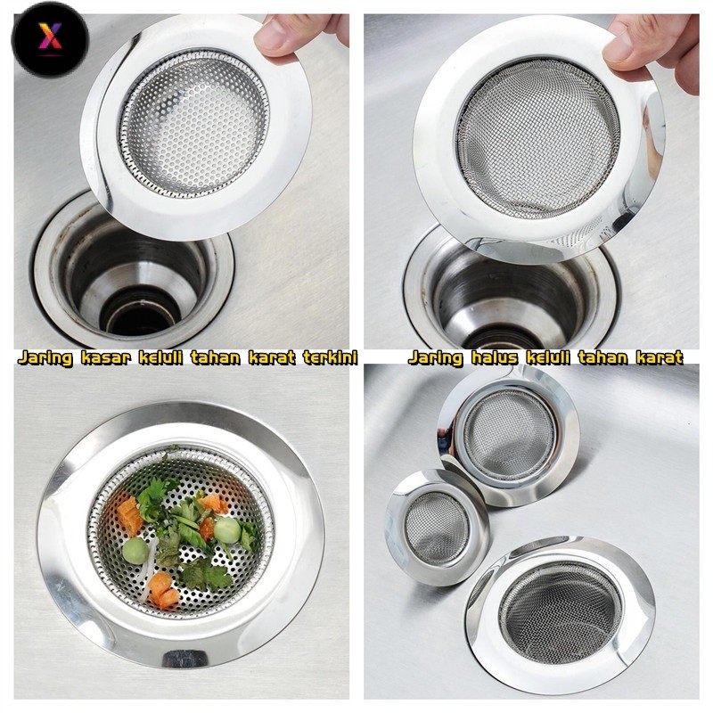 XS Kitchen sink filter stainless steel dregs filter washing basin pool ...