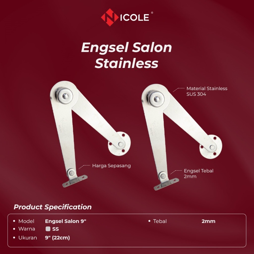 Salon Hinges 9" 22cm / Puppet Elbow Hinges / Stainless Steel Cupboard ...