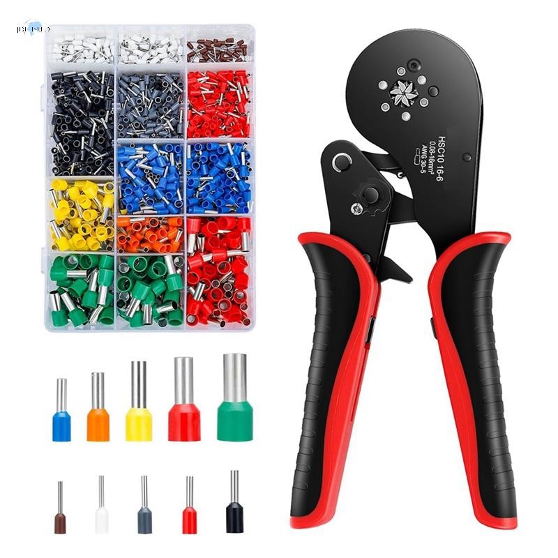 Ferrule Crimping Tool Kit, Wire Crimping Plier Set with 1200 Terminal ...