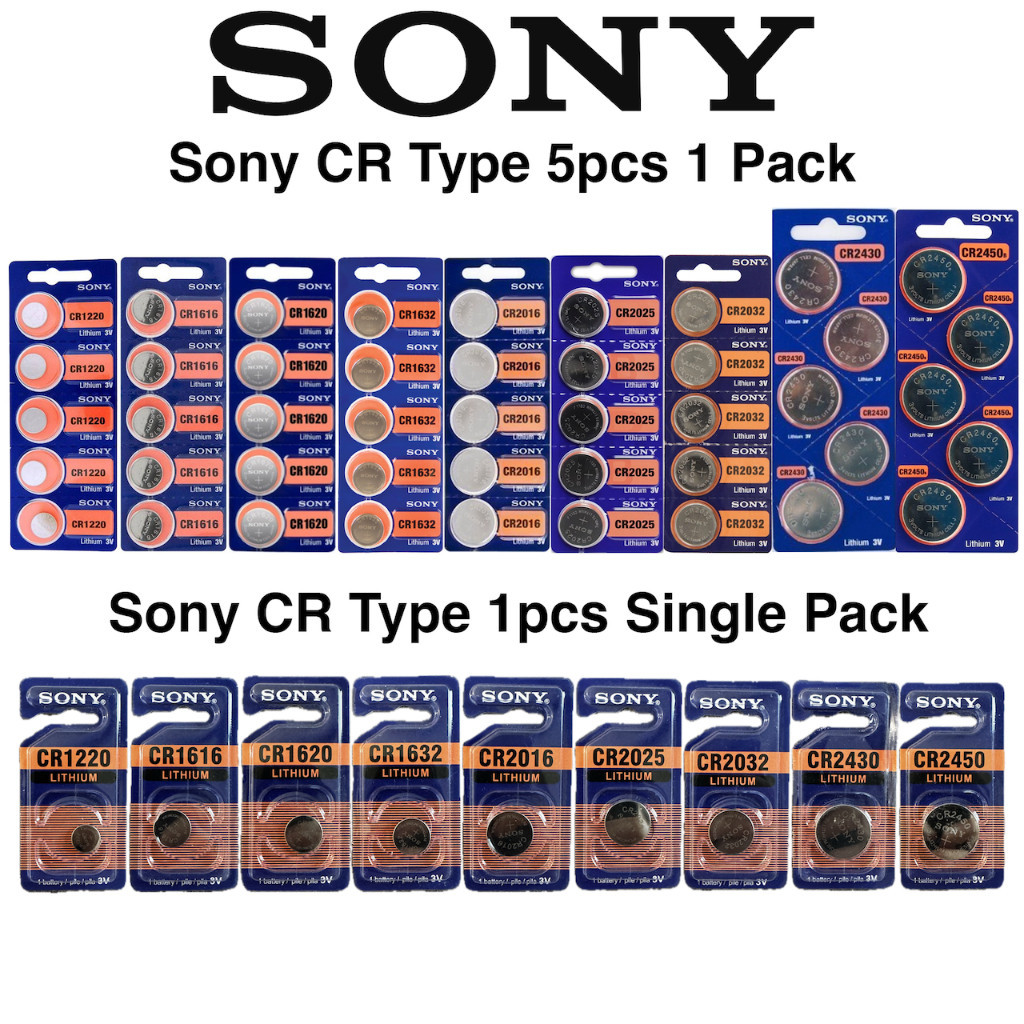 Sony Lithium Coin Cell Batteries CR1220 CR1616 CR1620 CR1632 CR2016 CR2025 CR2032 CR2430 CR2450 ...