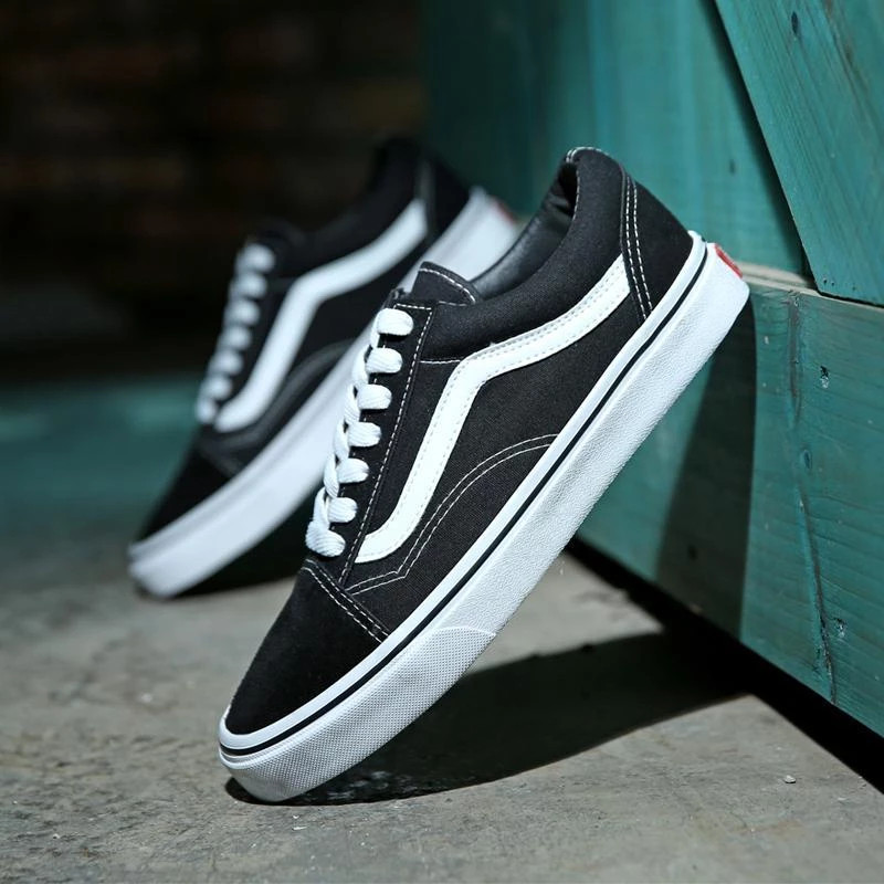 Van Old Skool Pro Black White Original 100% Original Van Shoes for Men and Women Original Van ...