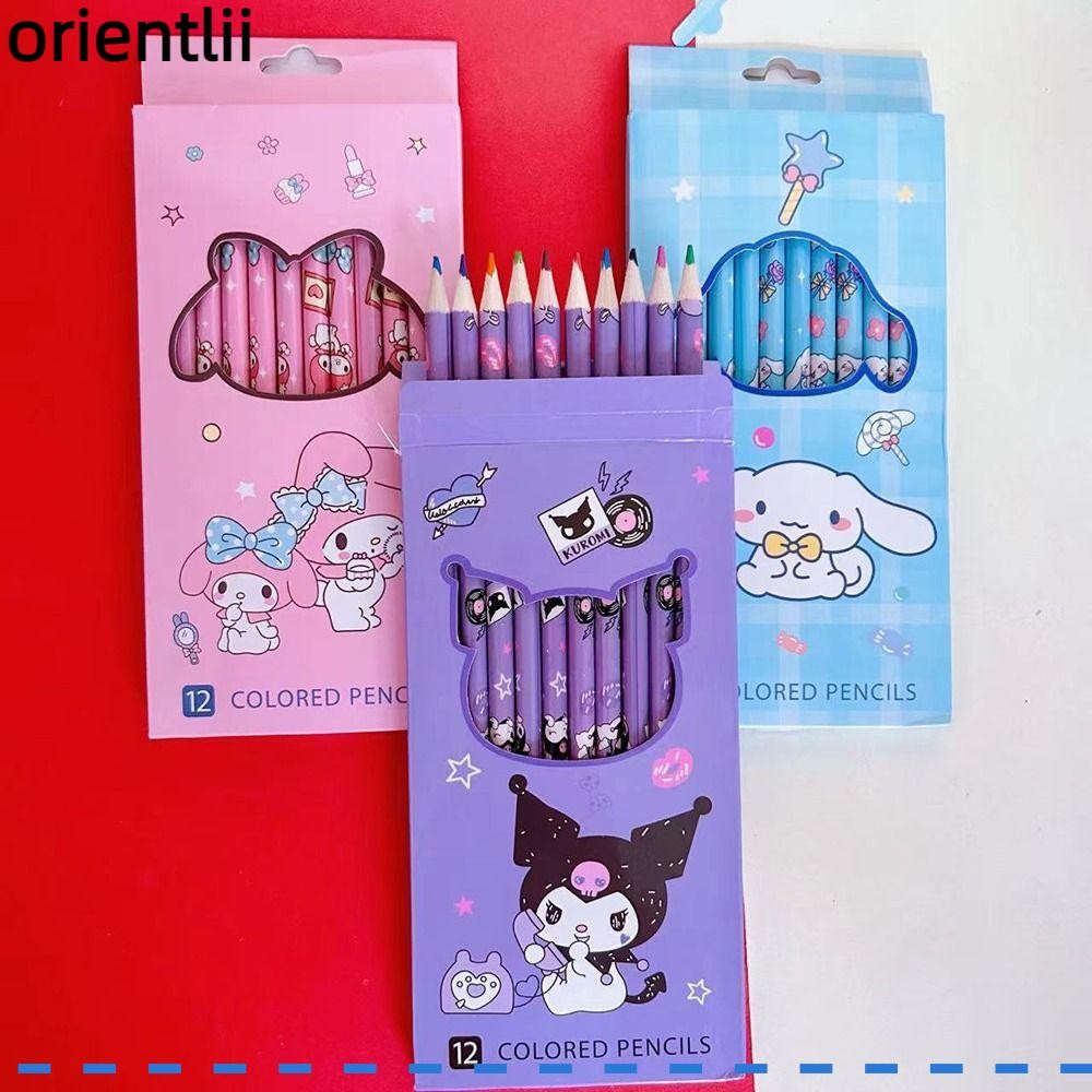 ORIENTLIIY 12Pcs 12 Colored Pencil, Cartoon Sanrio Kuromi Drawing ...