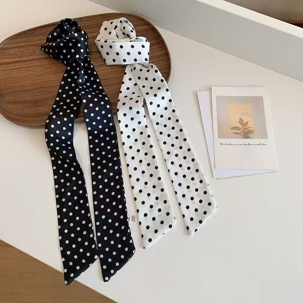Korean style polka scarf long scarf silk scarf for women scarves and ...