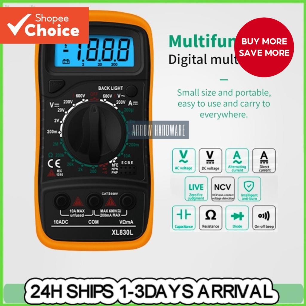 XL830L Digital Multimeter - Portable High-Precision Multifunction Meter with Backlight for ...