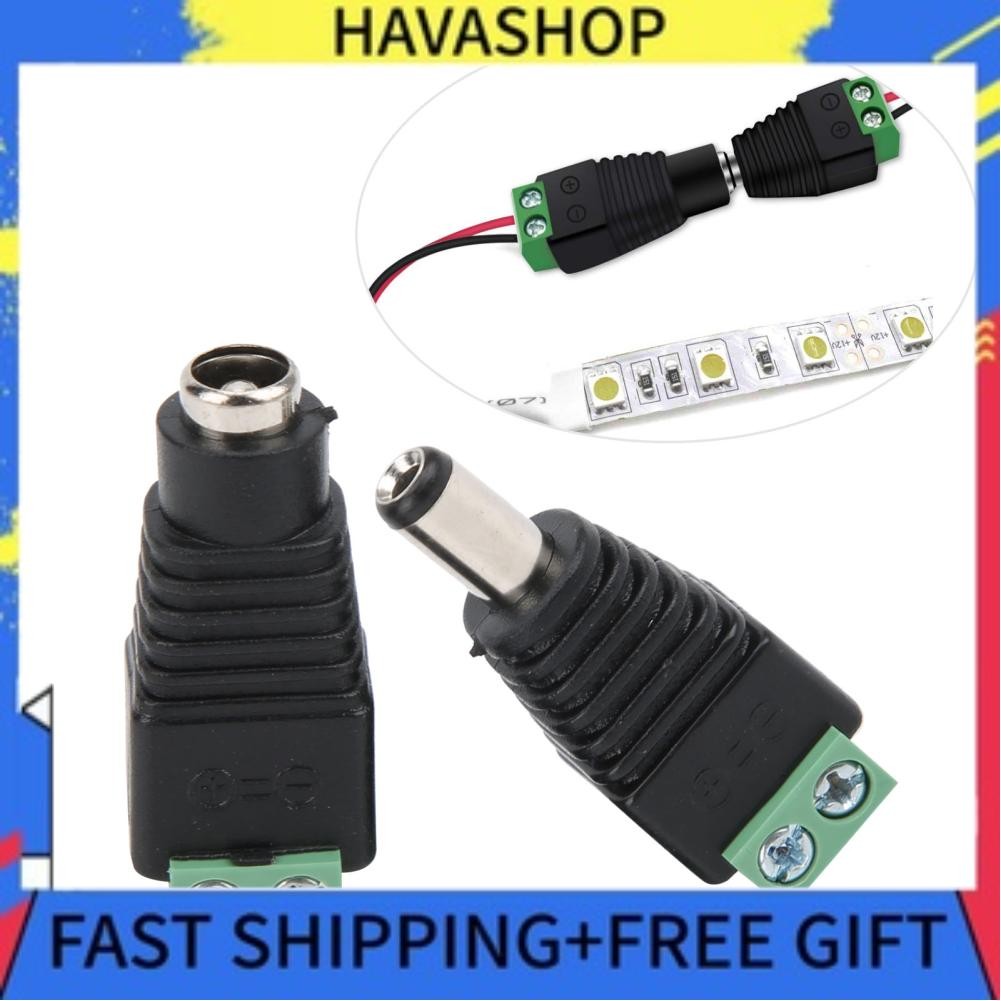 Havashop 5.5x2.5mm DC Power Connector Jack Male Female CCTV Adapters ...
