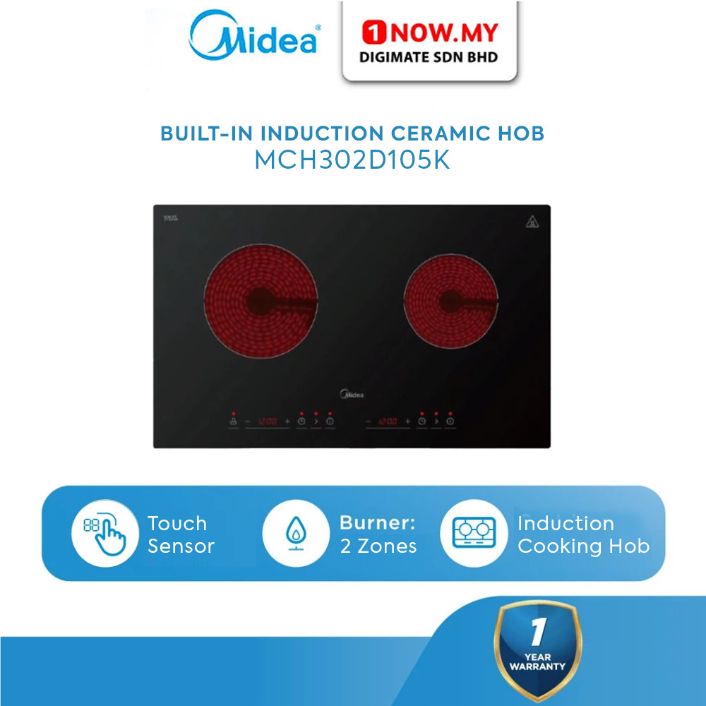 MIDEA 2 Burners Built-In Ceramic Induction Hob MCH302D105K | Shopee ...