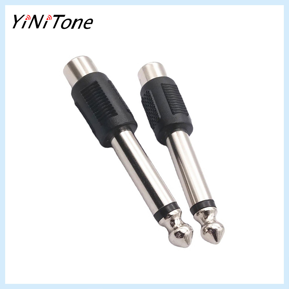 1/4in 6.35mm Male Plug to RCA Female Speaker Mono Plug Audio Adapter ...