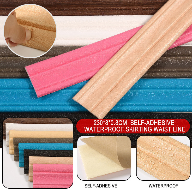 3D Wall Trim Line Skirting Sticker Self-Adhesive Vinyl Wall Trim ...