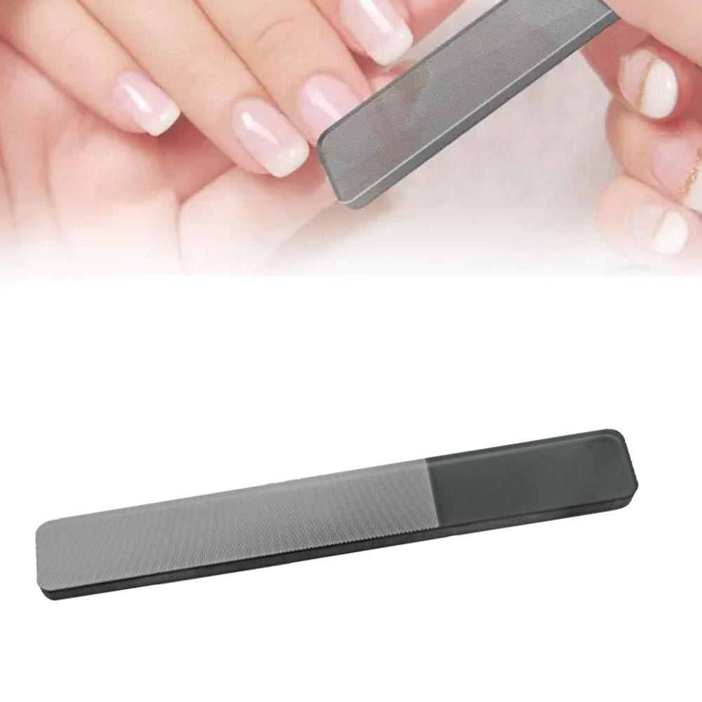 Black Square Transparent Nano Nail File Polished Glass File Nail U7l9 ...