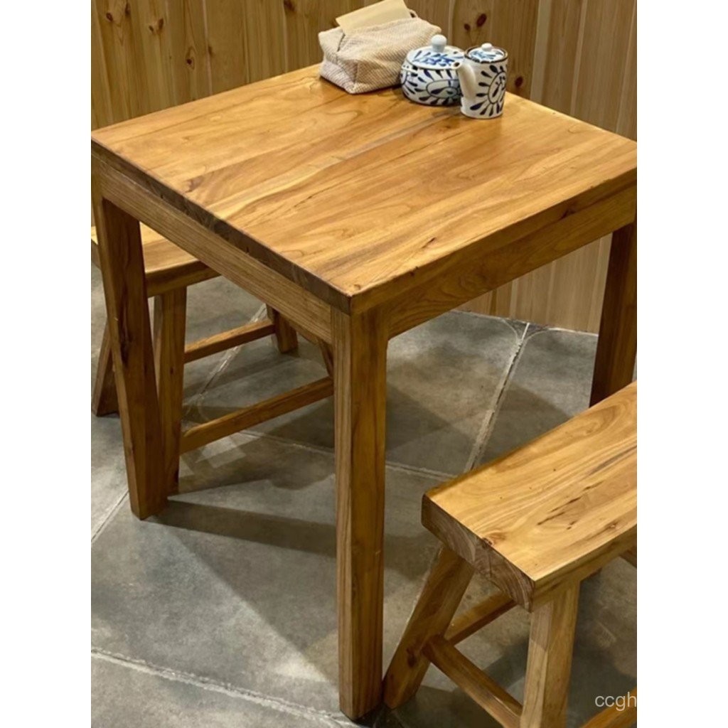 Kayu Elm Lama Kayu Pejal Mee Daging Lembu Restoran Makanan Segera Meja ...