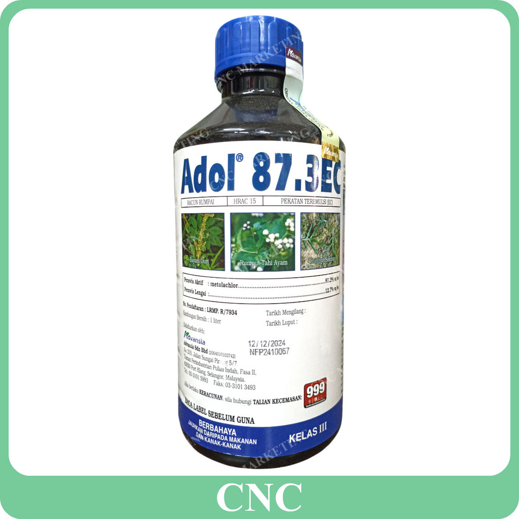 1L Adol 87.3EC Advansia Metolachlor 87.3% Racun Pra Cambah Rumput ...