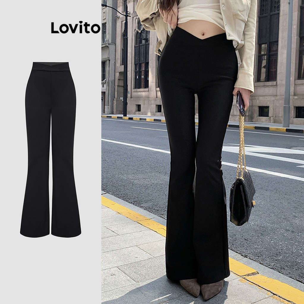 Lovito Casual Pants Summer Criss Cross Pants for Women L120ED262 ...
