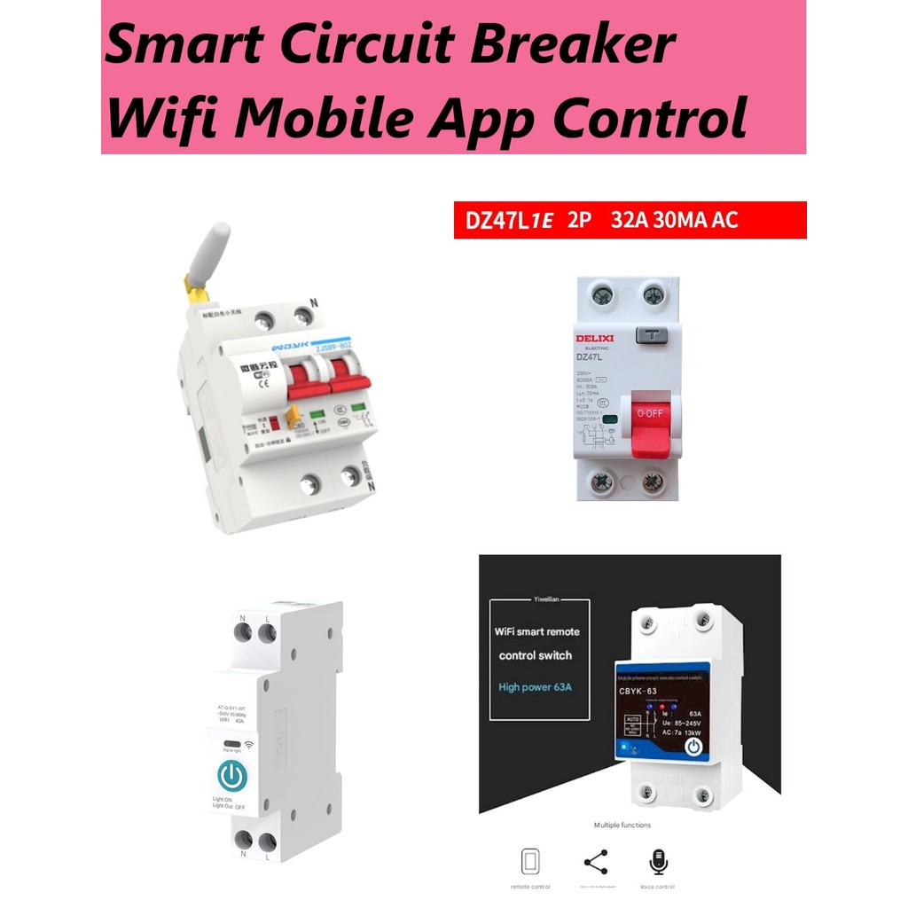P 2P 80A / 4P 80A / 2P 63A WiFi Smart Circuit Breaker Main Switch And ...