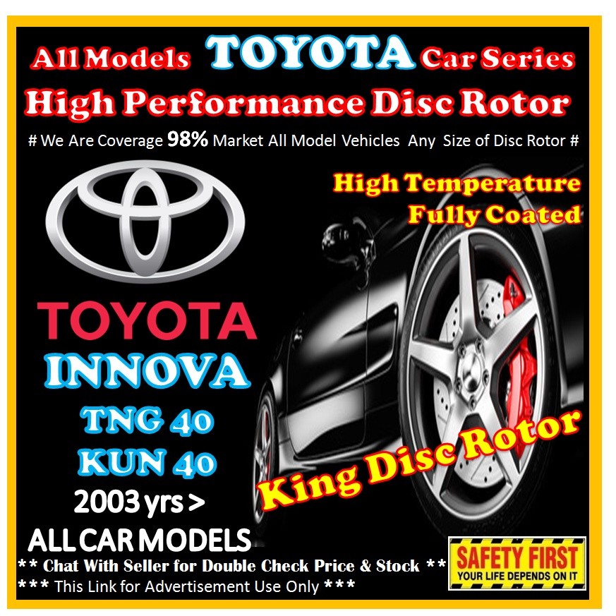 TOYOTA INNOVA TGN40 KUN40 Disc Rotor Drilled Slotted / Pemutar Cakera ...
