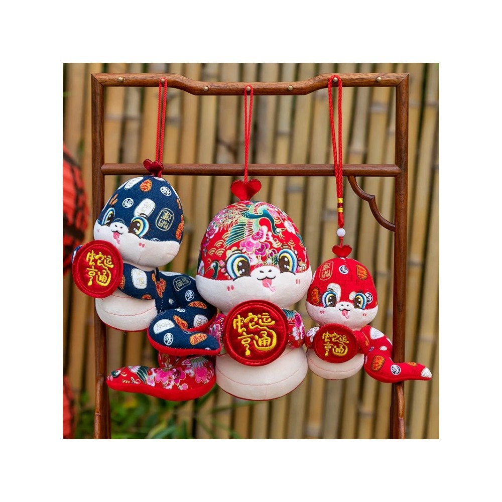 2025 New Year Gifts Snake Year Mascot Plush Doll Cartoon Lucky Zodiac ...