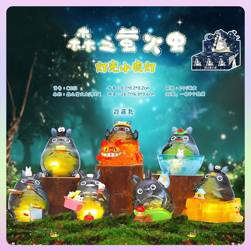 Glow forest totoro blind box toy figure room desk decoration blind box ...