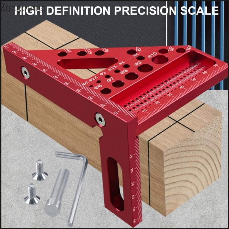 Zone Carpenter Square Measuring Ruler 45 90 Degree Line Ruler ...