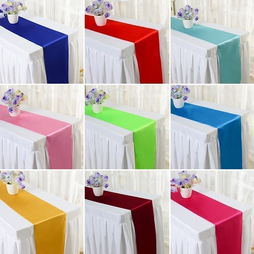 [Super] Satin Table Runner Table Cloth 30x275cm for Banquet Wedding ...
